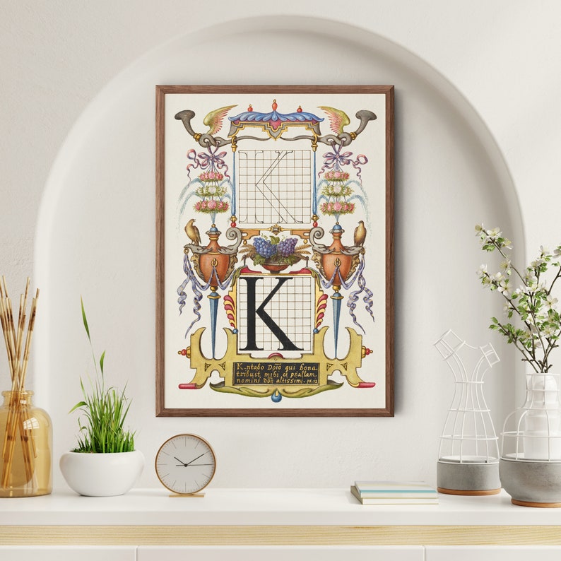 Illuminated Alphabet Letter Vintage Calligraphy Single Prints – ABC ...