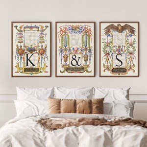 Set of 3 Illuminated Alphabet Letters Vintage Calligraphy Prints – ABC ...
