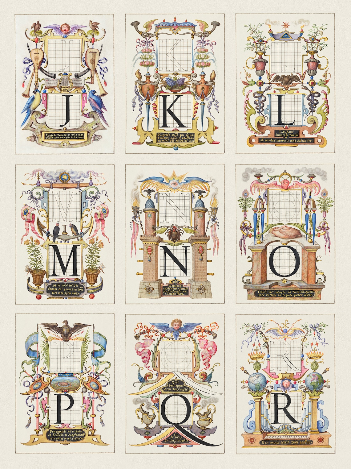 Illuminated Alphabet Letter Vintage Calligraphy Single Prints – ABC Letters Magical Print ...