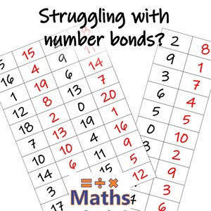 Practise Number Bonds Mix and Match - Etsy