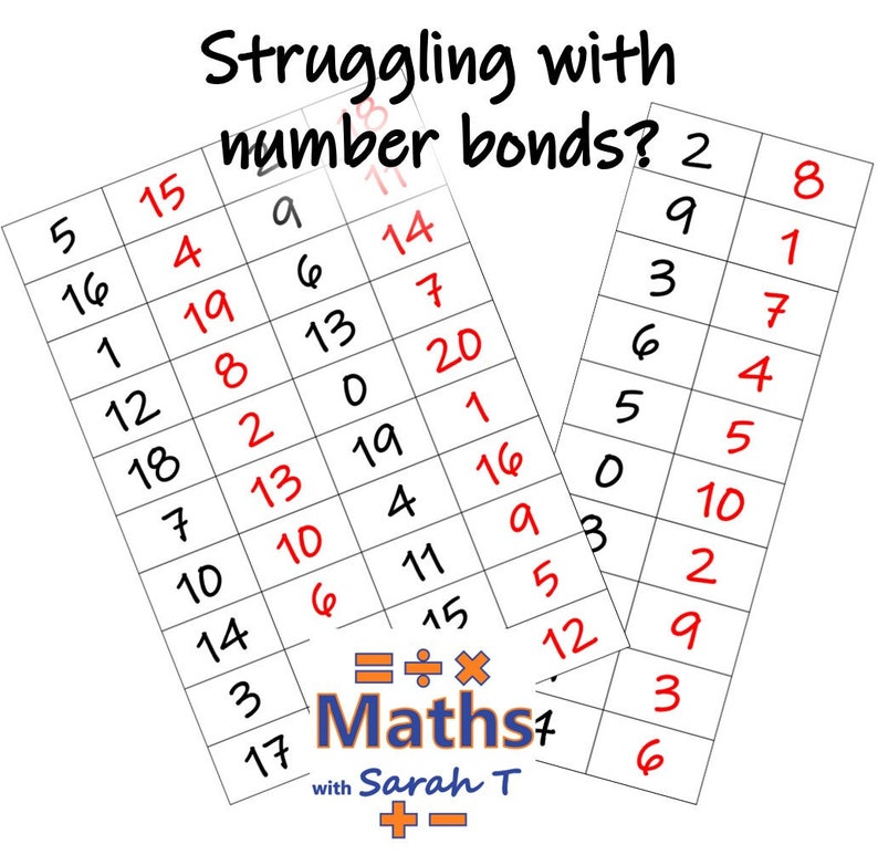 Practise Number Bonds Mix and Match - Etsy