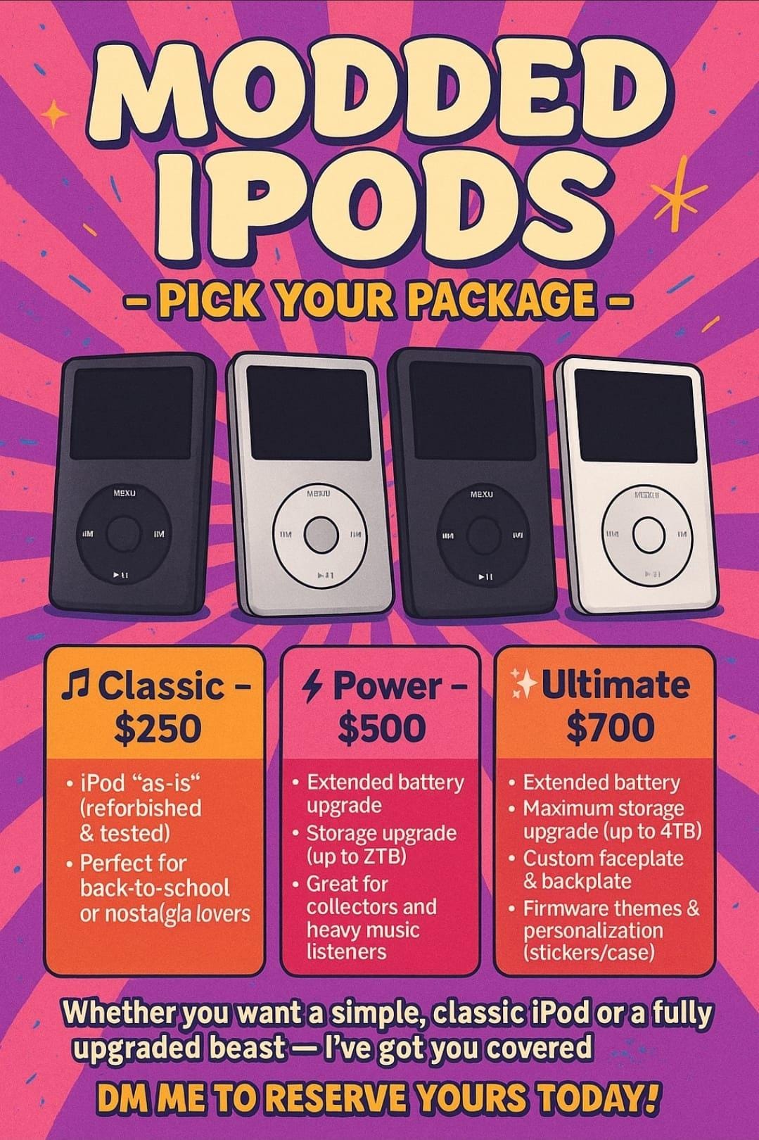 Custom Modded Ipod Classic - Huge Storage | Retro Music Player | Mail ...