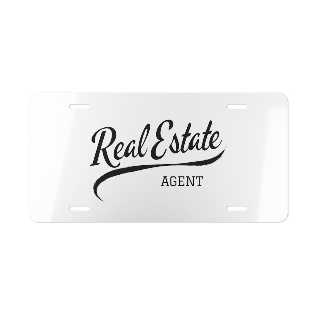 Real Estate Agent- Vanity Plate - Etsy
