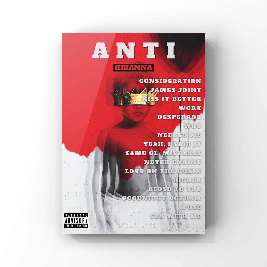 Rihanna Anti Album Poster | Custom Album Cover | Music Poster | Album ...