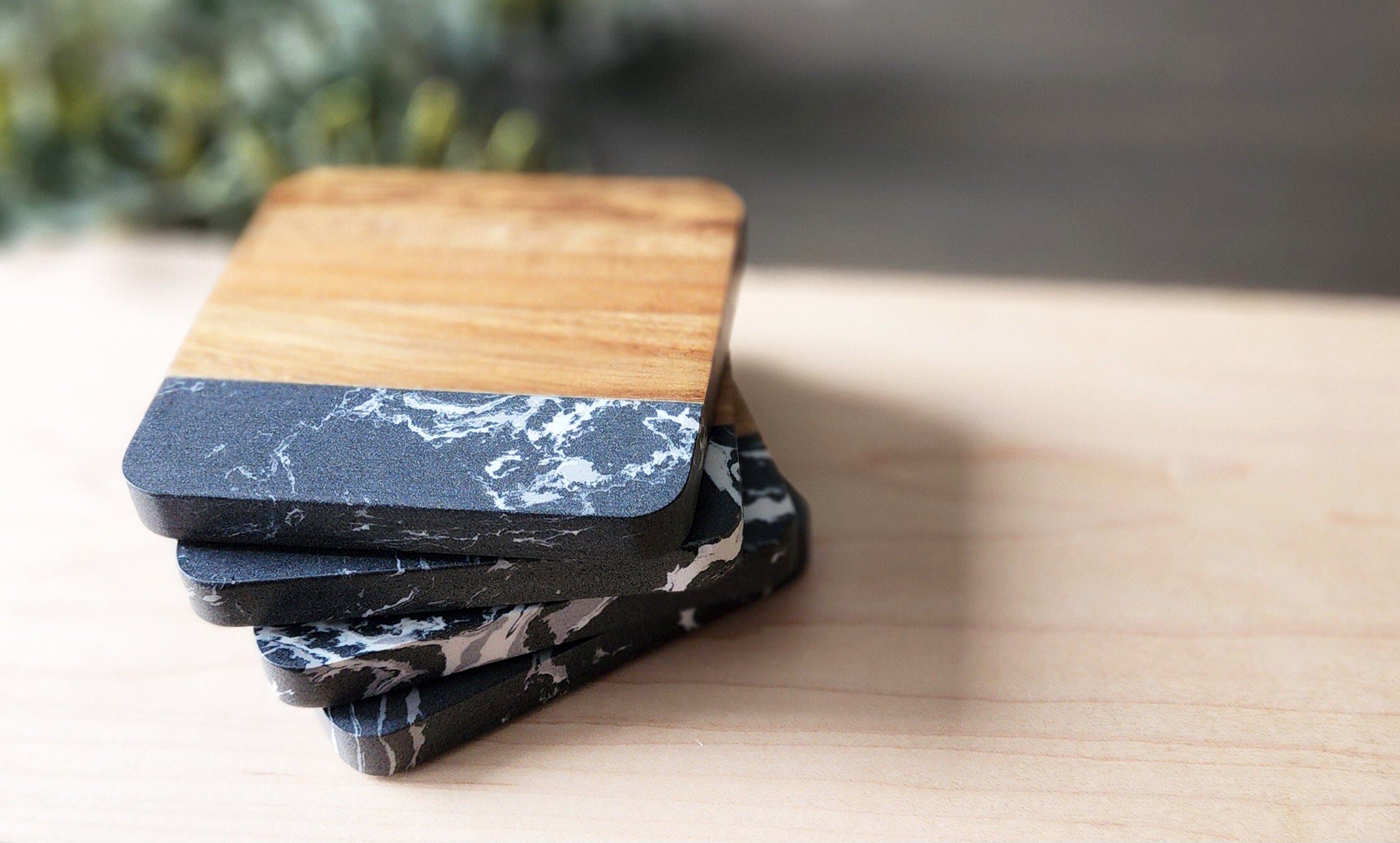 Personalized Acacia Coasters (set of 4) - Etsy