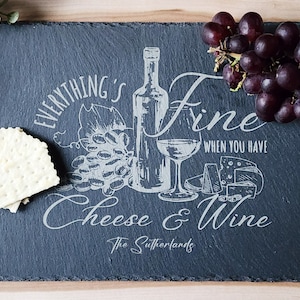 Personalized Slate Tray Set With Coasters, Cheese and Wine Food Safe - Etsy