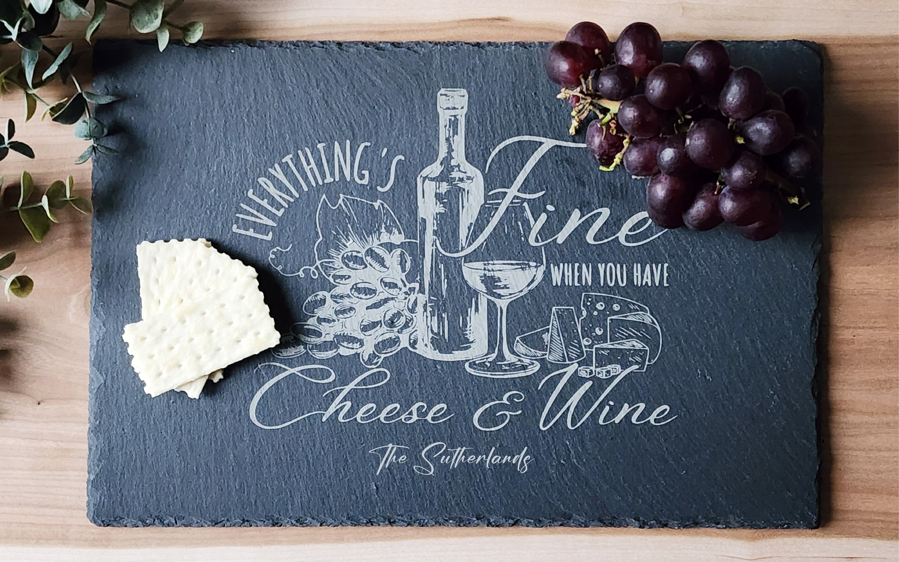 Personalized Slate Tray Set With Coasters, Cheese and Wine Food Safe - Etsy