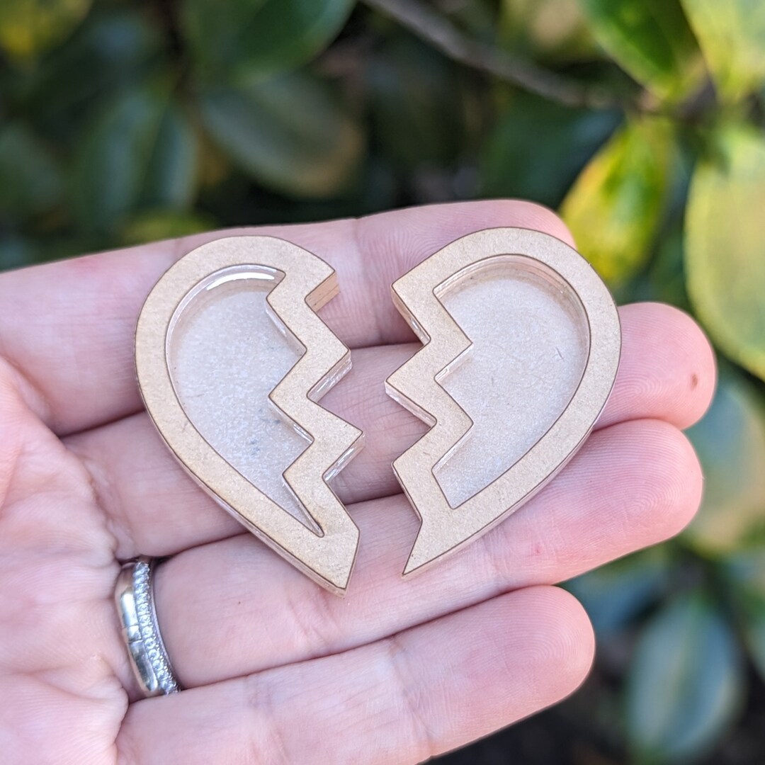 Broken Heart Mold, Shaker Mold, Silicone Mold, Mini Shaker Molds, Resin ...