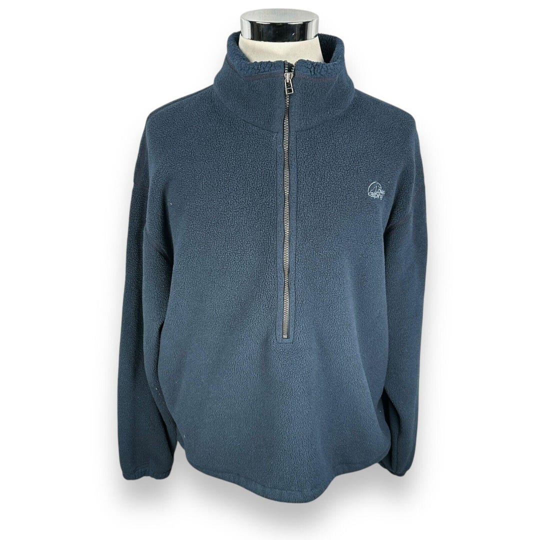 Vintage Lowe Alpine Fleece Jacket Mens Large Blue Long Sleeve 3/4 Zip ...