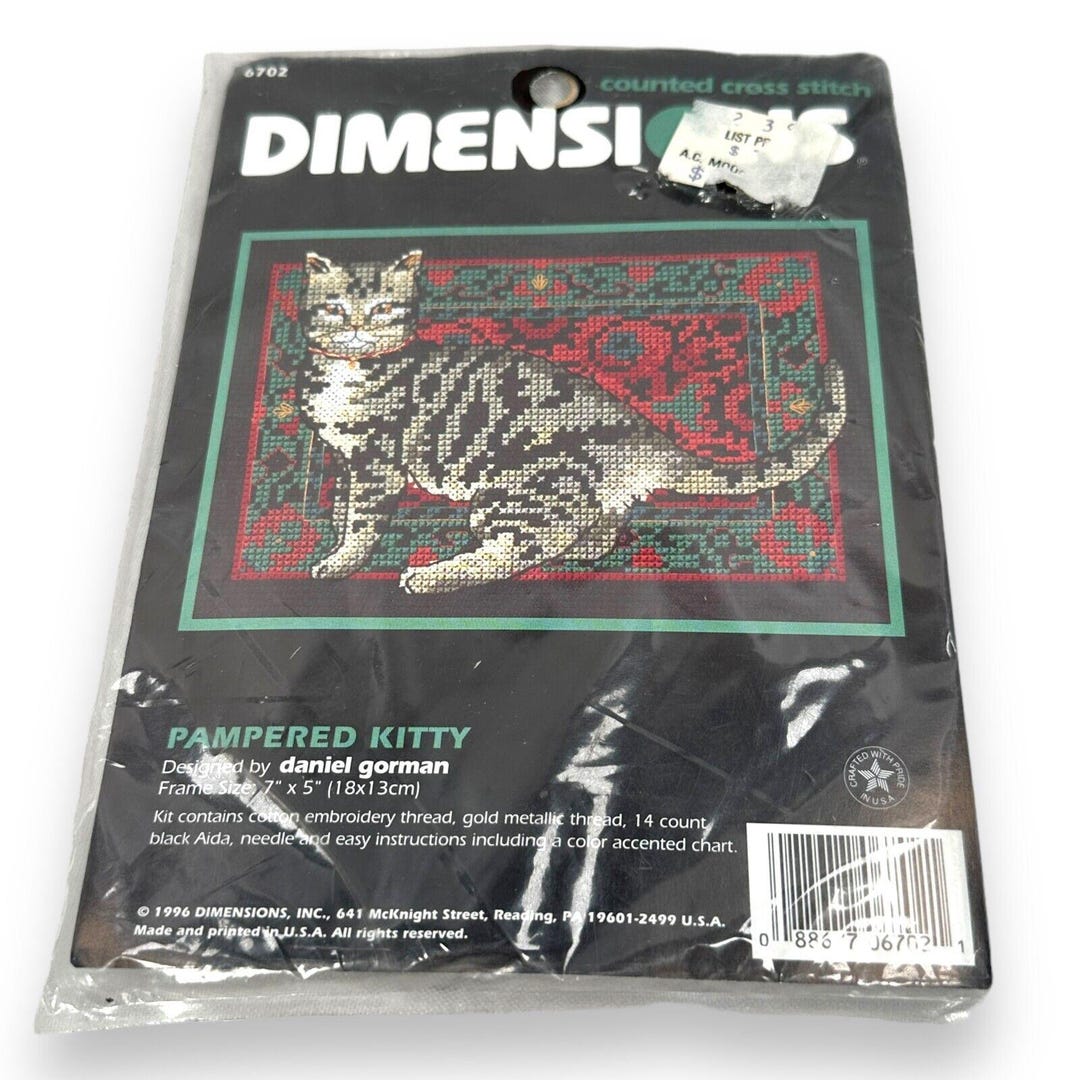 Vintage Dimensions Cross Counted Stitch Kit 6702 Pampered Kitty on ...
