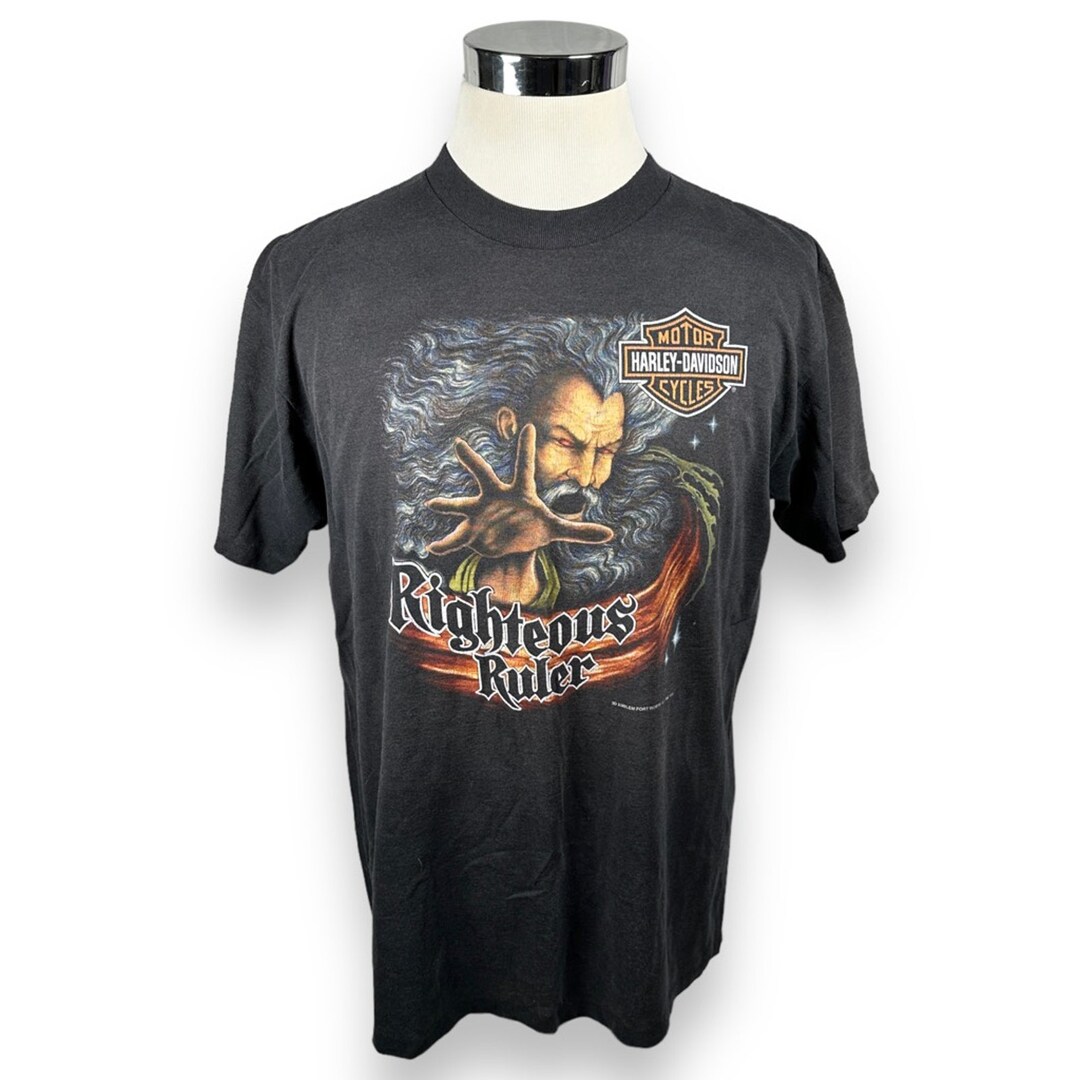 Harley Davidson 3D Emblem Men T-shirt Righteous Ruler Vintage - Etsy