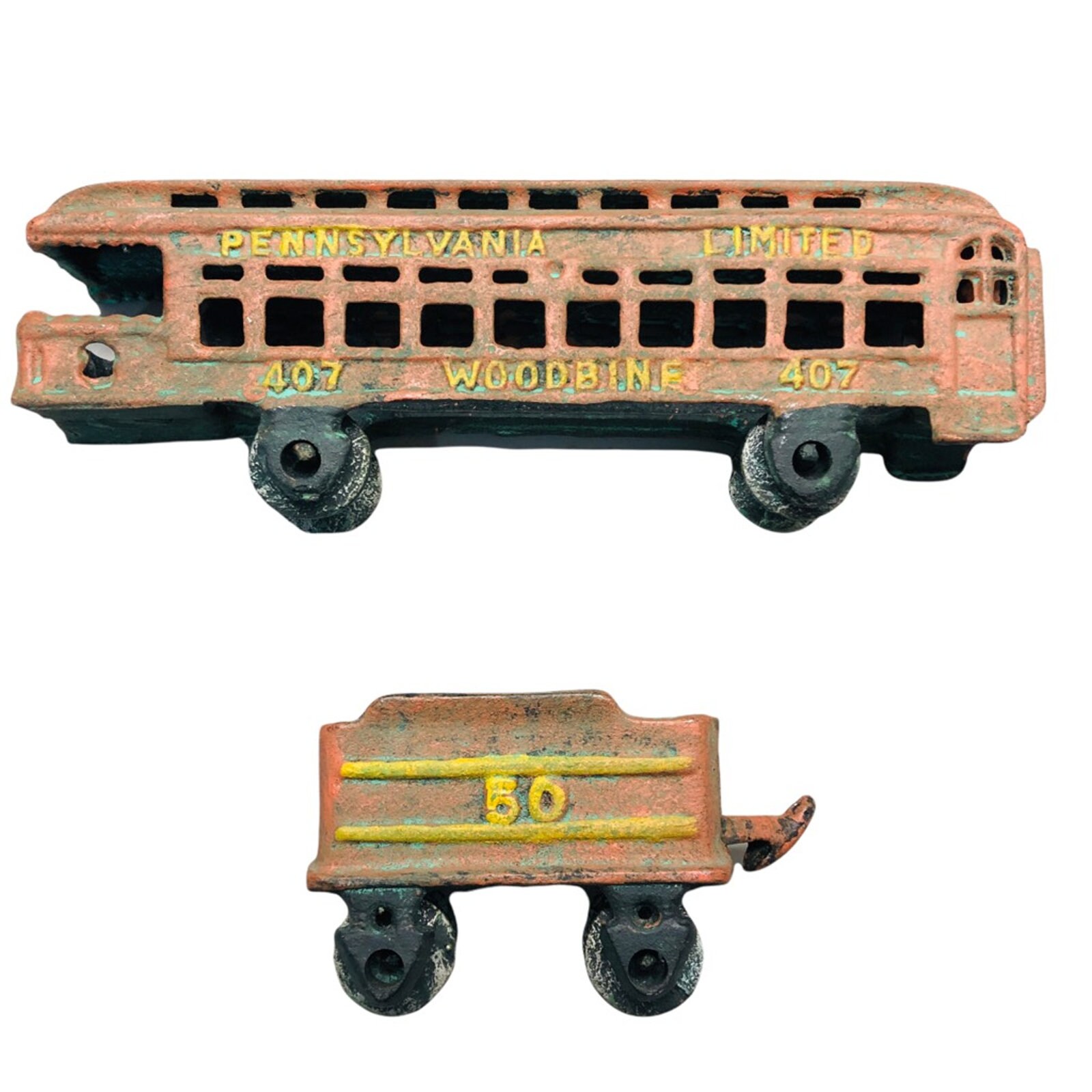 Cast Iron Toy Locomotive Train Figures Antique Vintage Pennsylvania ...