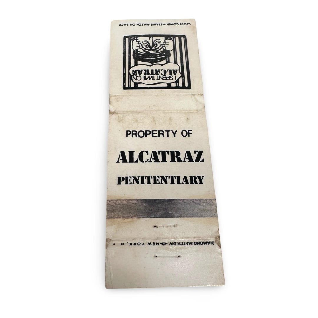 Vintage Alcatraz Penitentiary Matchbook Cover Diamond Match Div San ...