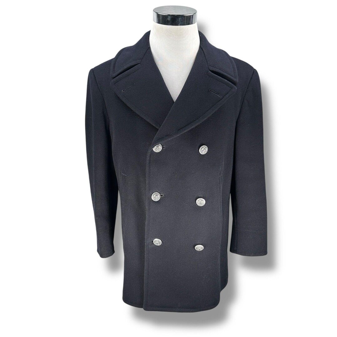 Vintage US Navy Kersey DSA-1-4825 Men's 36R Pea Coat Blue Wool 1960s Vietnam Era - Etsy