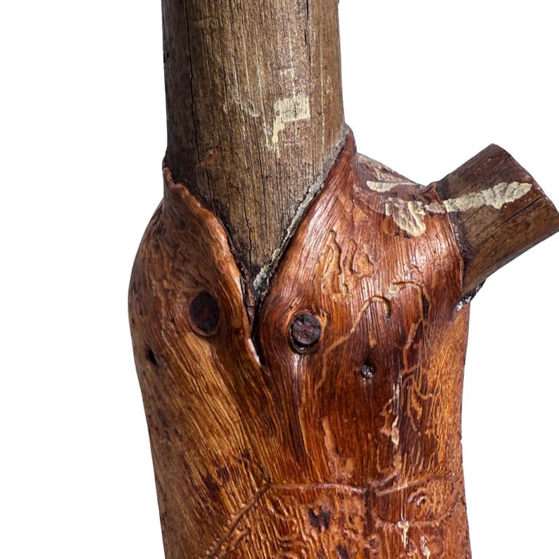 Vintage Hand Carved Wood Tree Branch Folk Art Sculpture Signed 13" Tall ...