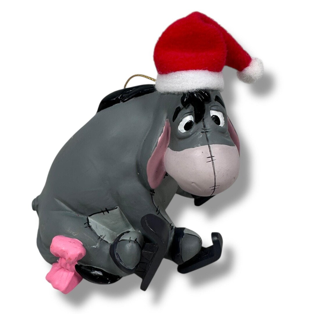 Vintage Disney Eeyore Winnie the Pooh Christmas Ornament Santa Hat ...