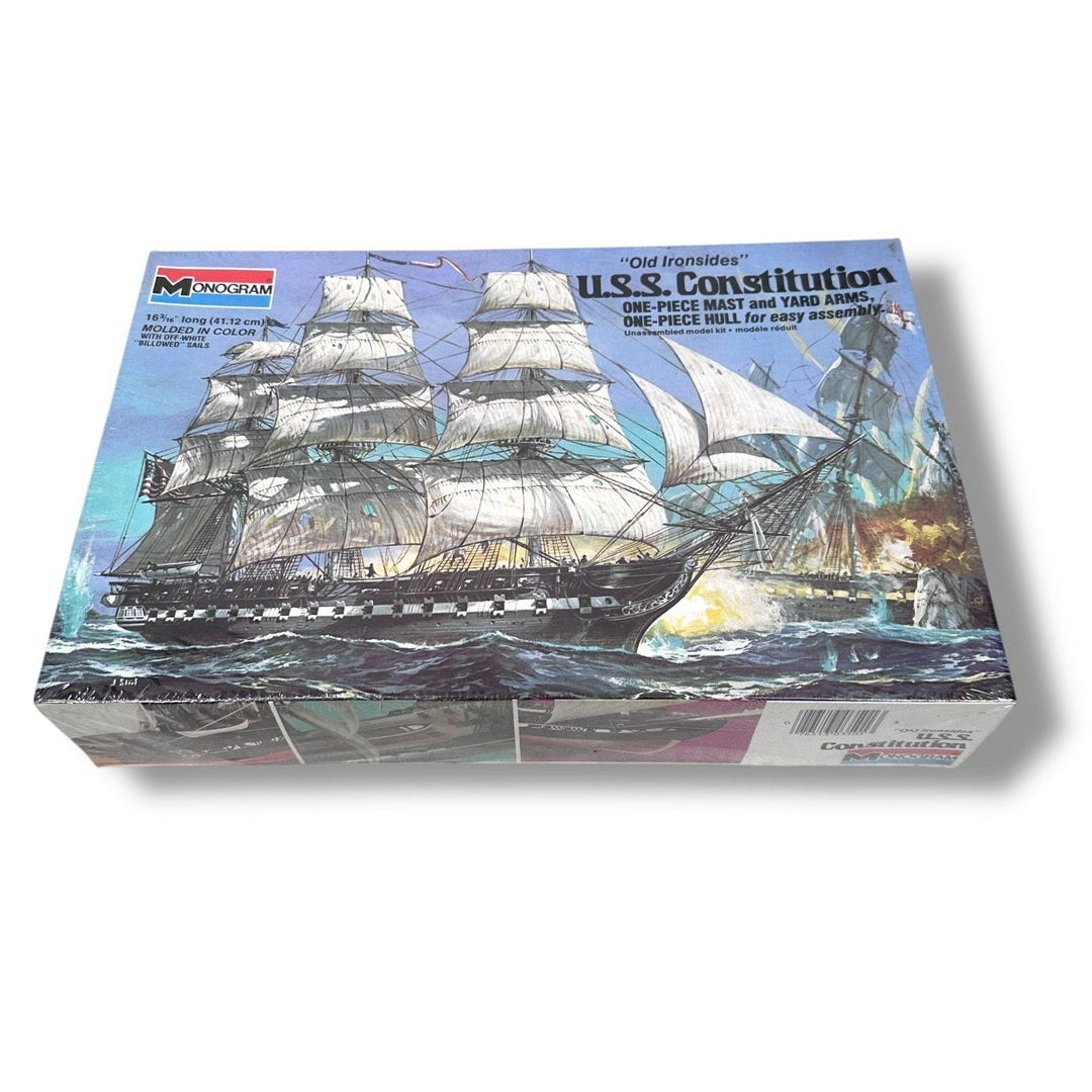 Vintage Monogram 3501 USS Constitution Old Ironsides Unassembled Model ...