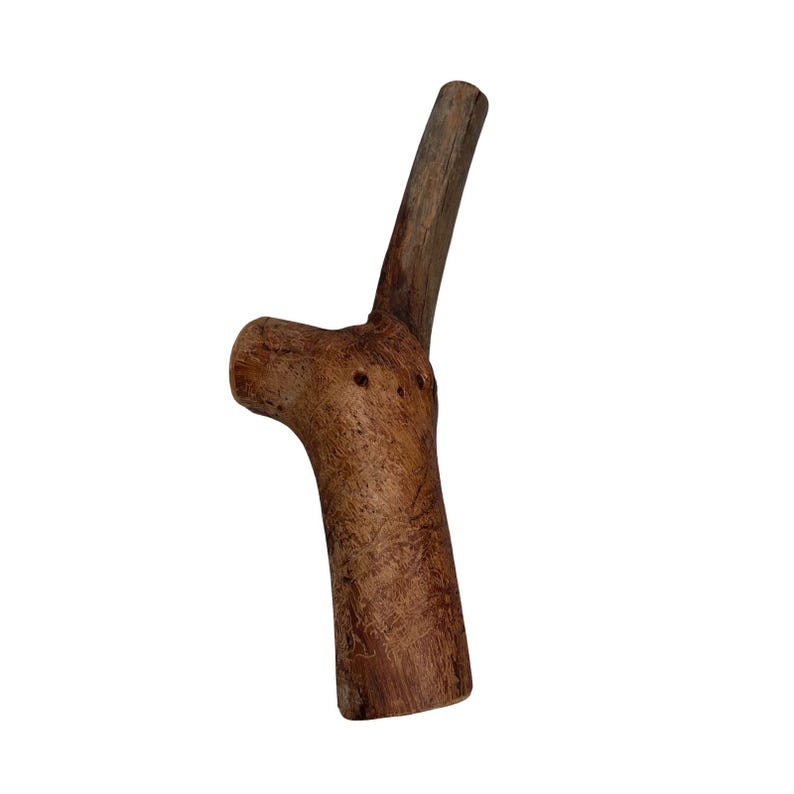 Vintage Hand Carved Wood Tree Branch Folk Art Sculpture Signed 13" Tall ...