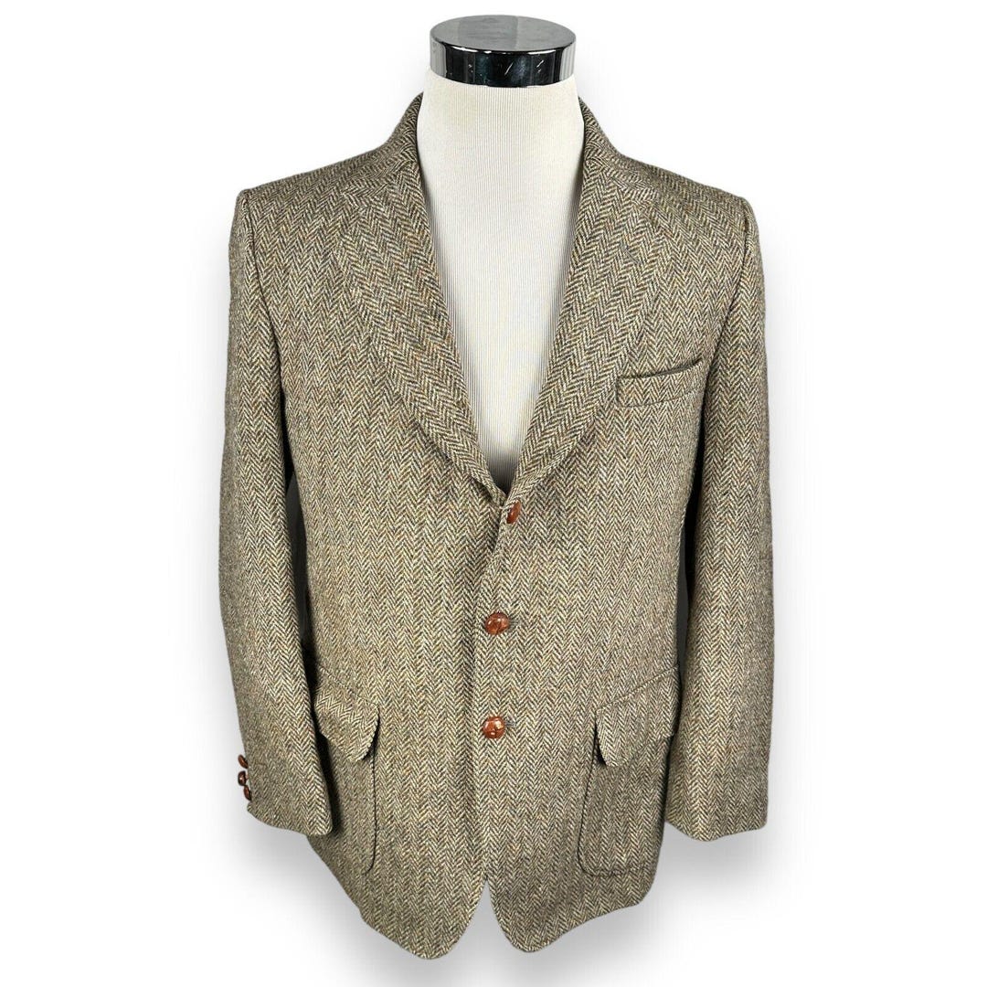 Vintage Orvis Harris Tweed Sports Blazer Jacket Men's 42R Herringbone Brown - Etsy