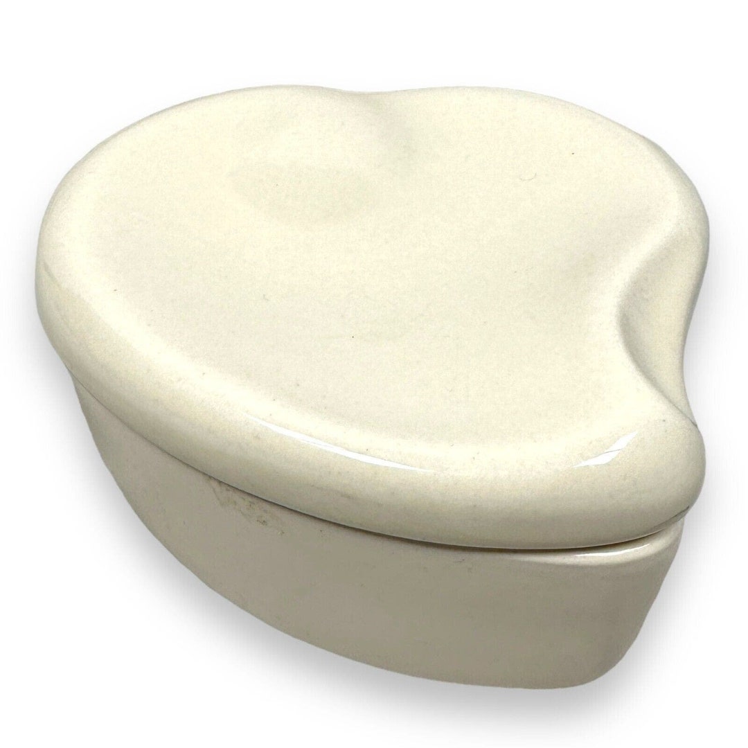 Vintage Elsa Peretti Halston Lidded Heart Bean Ceramic Bath Powder ...