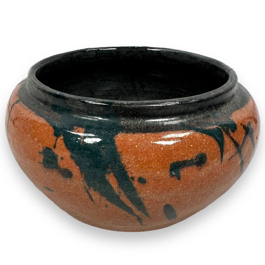 Karen Thayer Stoneware Native American Pottery Vessel Bowl Reddish ...