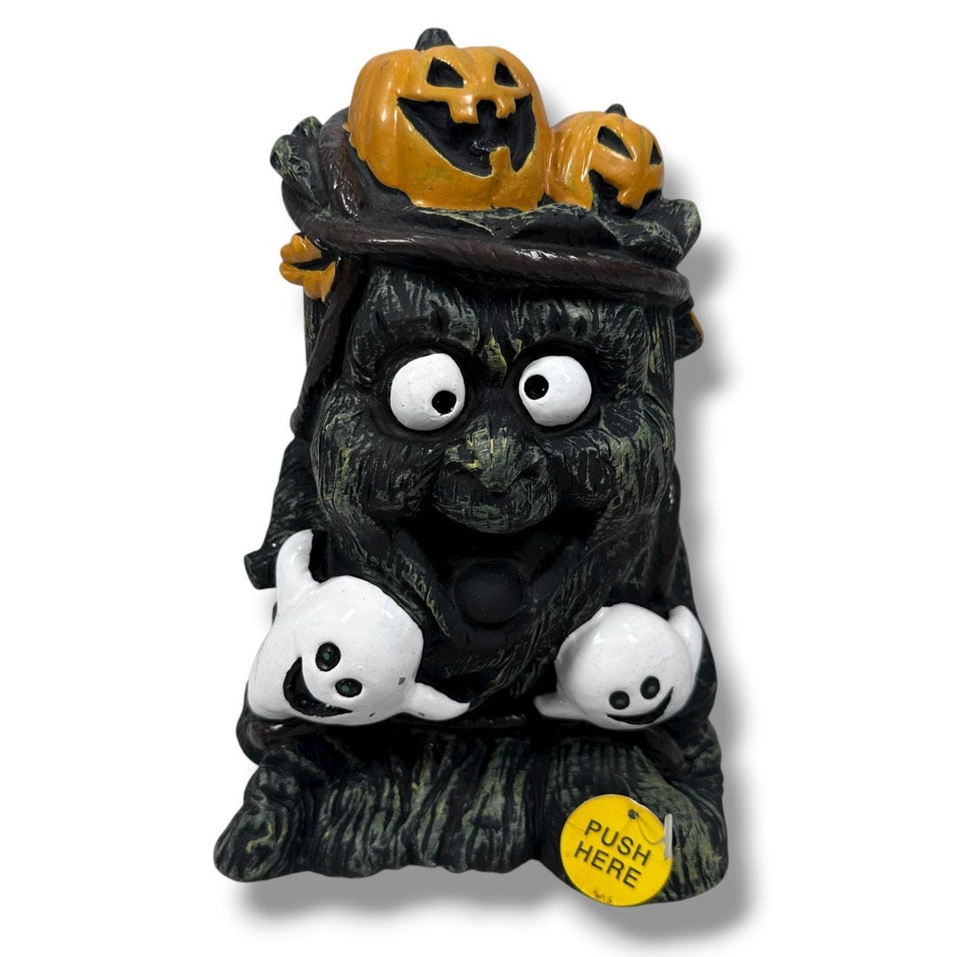 Gemmy Dancing Ghoul Halloween Animated Tree Stump Decoration Ghosts ...