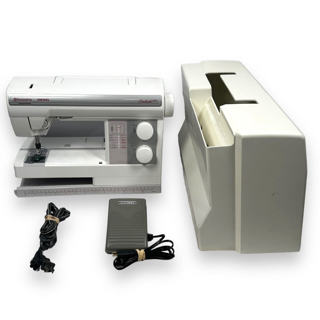 Husqvarna Viking Prelude 340 Sewing Machine White Gray Foot Control ...