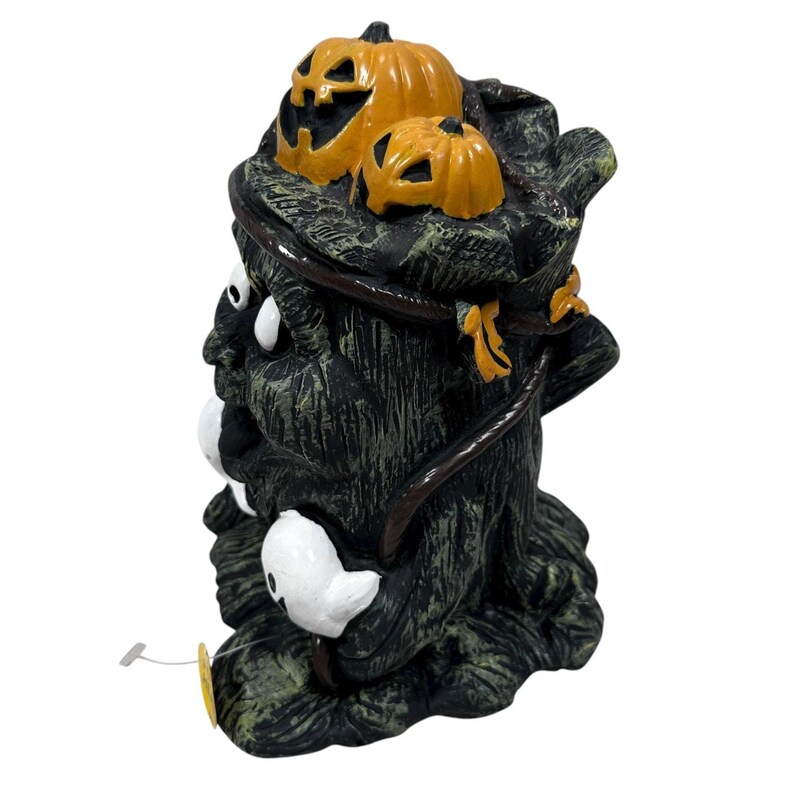 Gemmy Dancing Ghoul Halloween Animated Tree Stump Decoration Ghosts ...