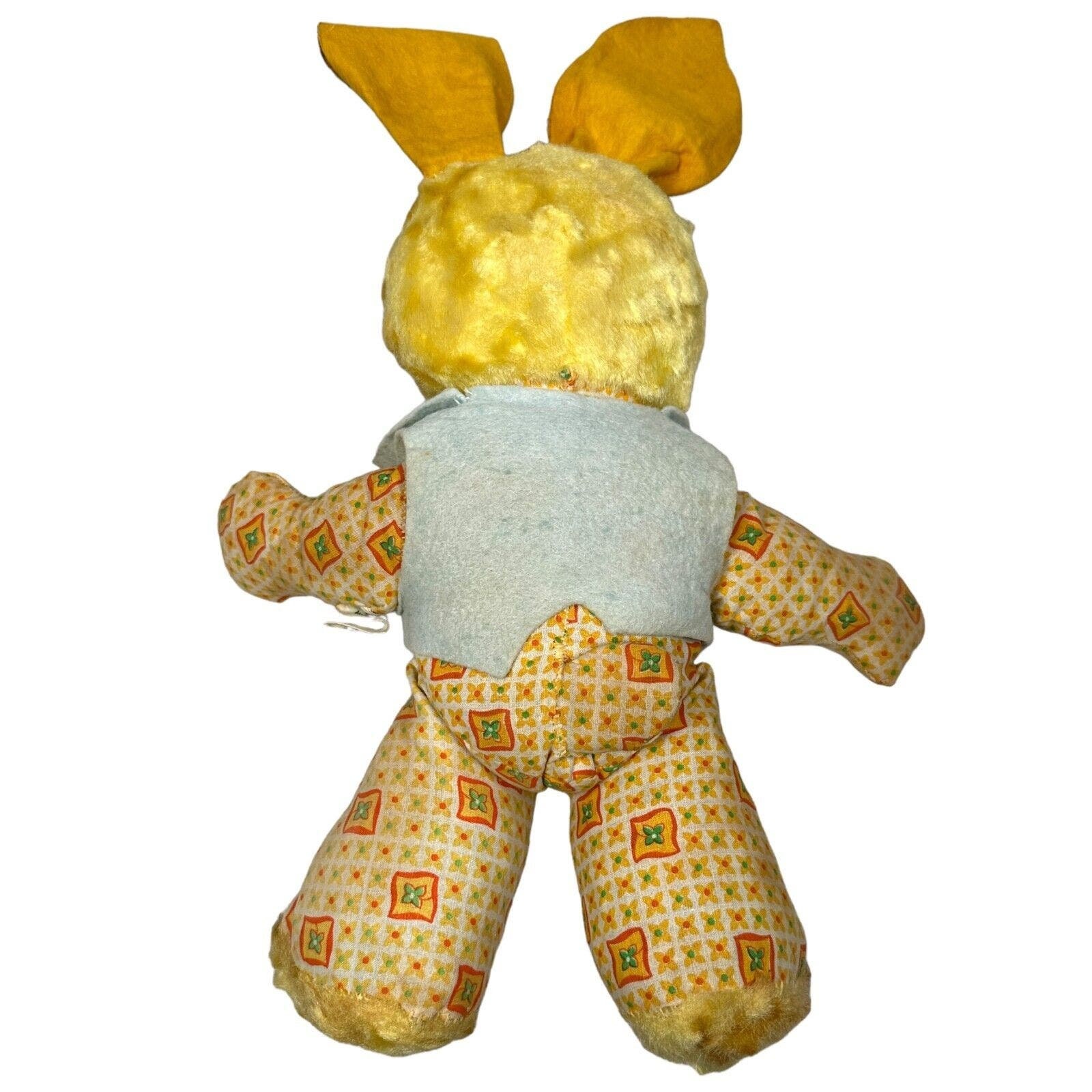 Vintage Gund Plush Bunny Rabbit 1960s Yellow Sani-foam Stuffed Animal ...