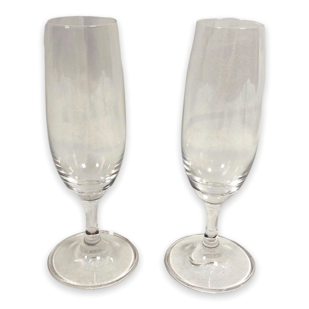 Schott Zwiesel Champagne Flutes Clear Crystal Set of 2 Glasses 6.75 ... Schott Zwiesel Champagne Flutes Clear Crystal Set of 2 Glasses 6.75 ...