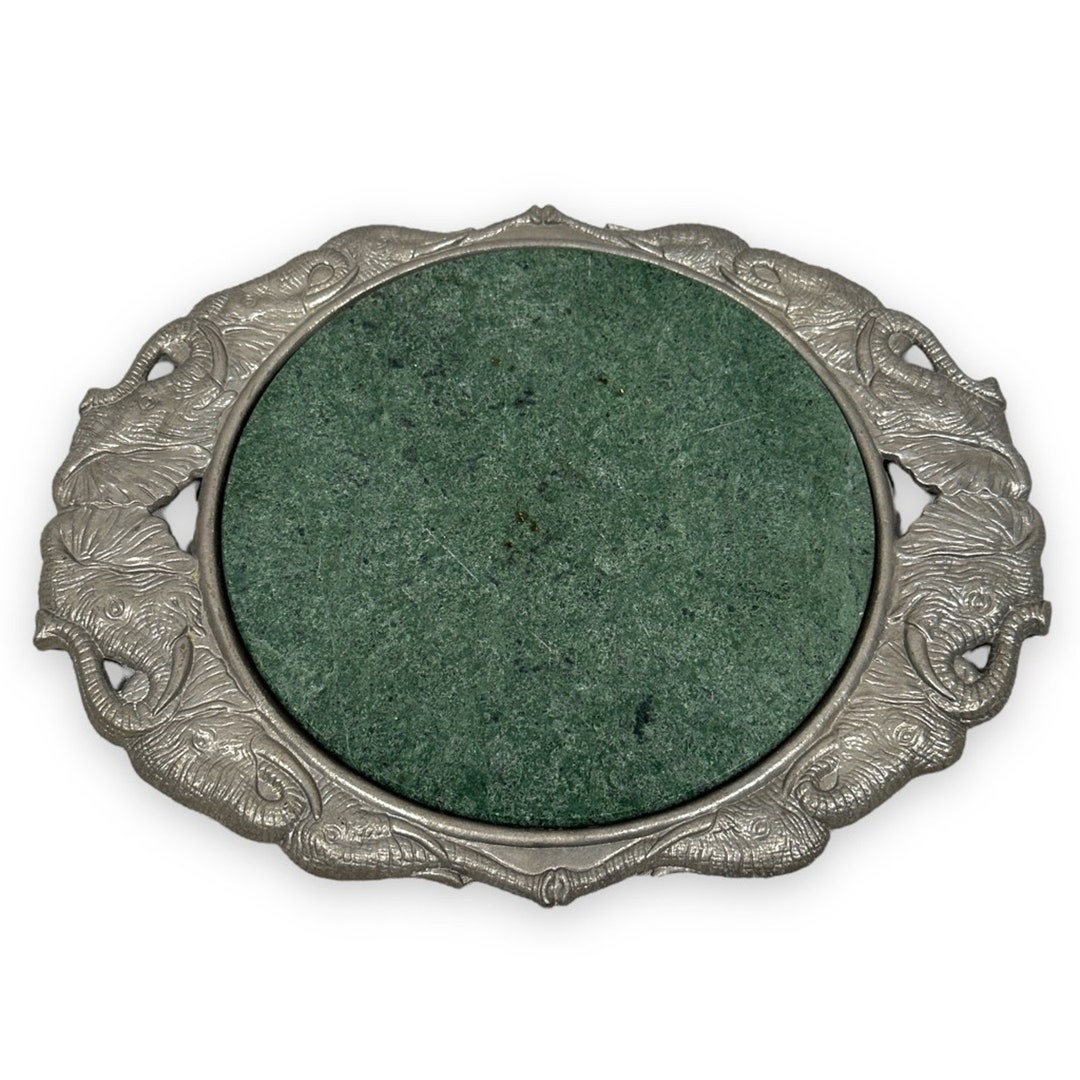 Arthur Court Tray Pewter Elephant Vintage 1988 Centerpiece Platter ...