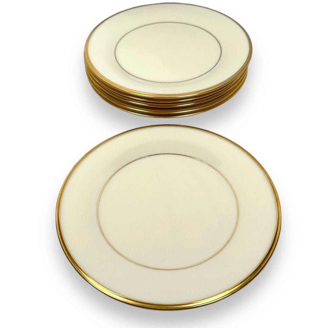 Lenox Dimension Collection Eternal Salad Plate Ivory Porcelain Gold Rim ...