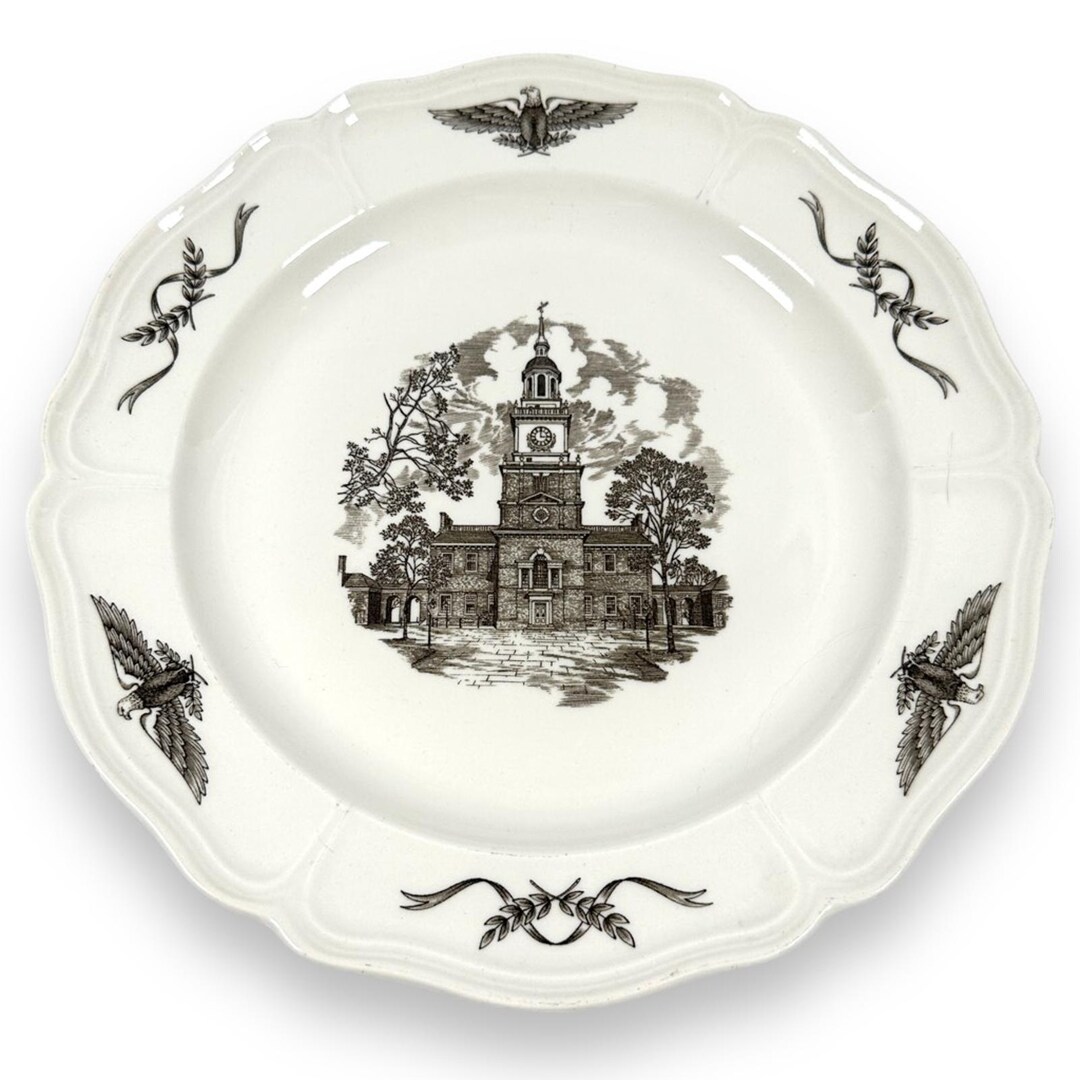 Vintage Wedgwood Dinner Plate Philadelphia the State House White John ...