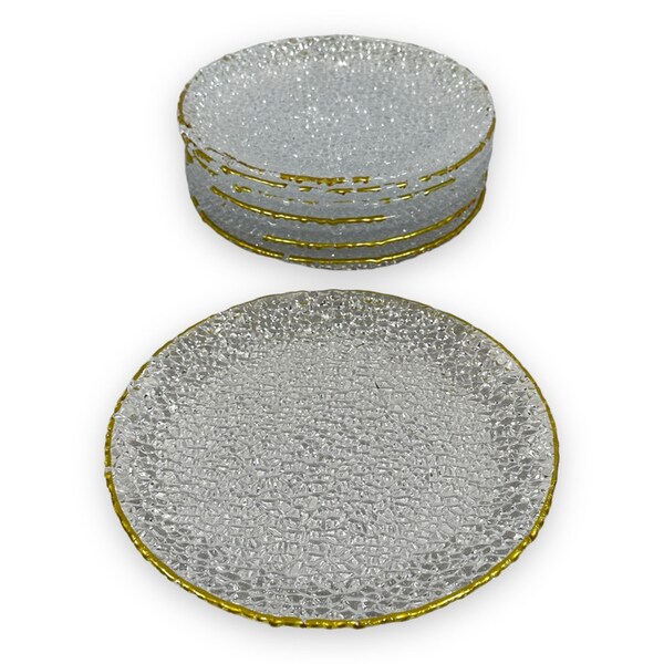 Round Glass Plate Trimmed in Gold - Etsy