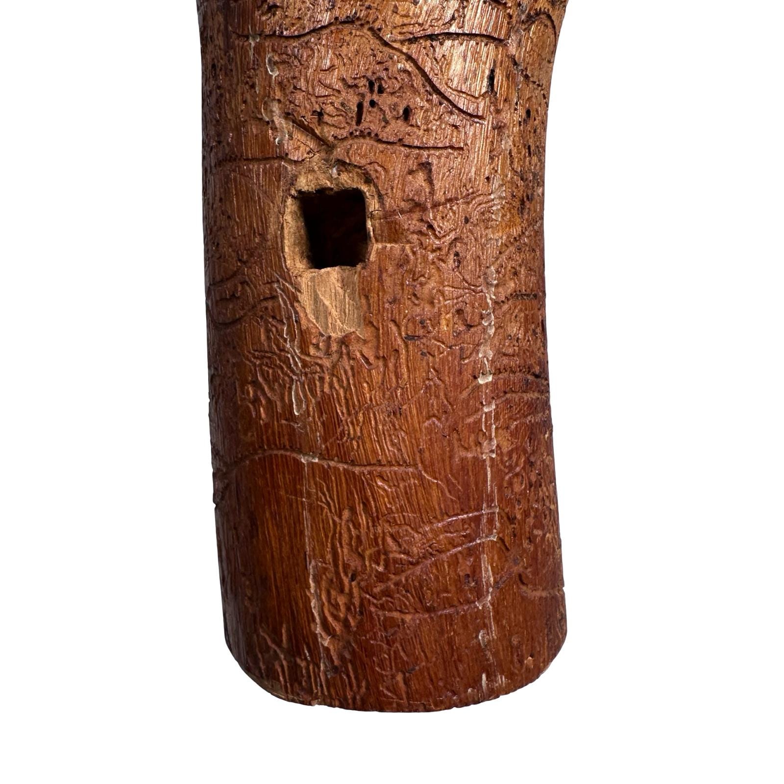 Vintage Hand Carved Wood Tree Branch Folk Art Sculpture Signed 13" Tall ...