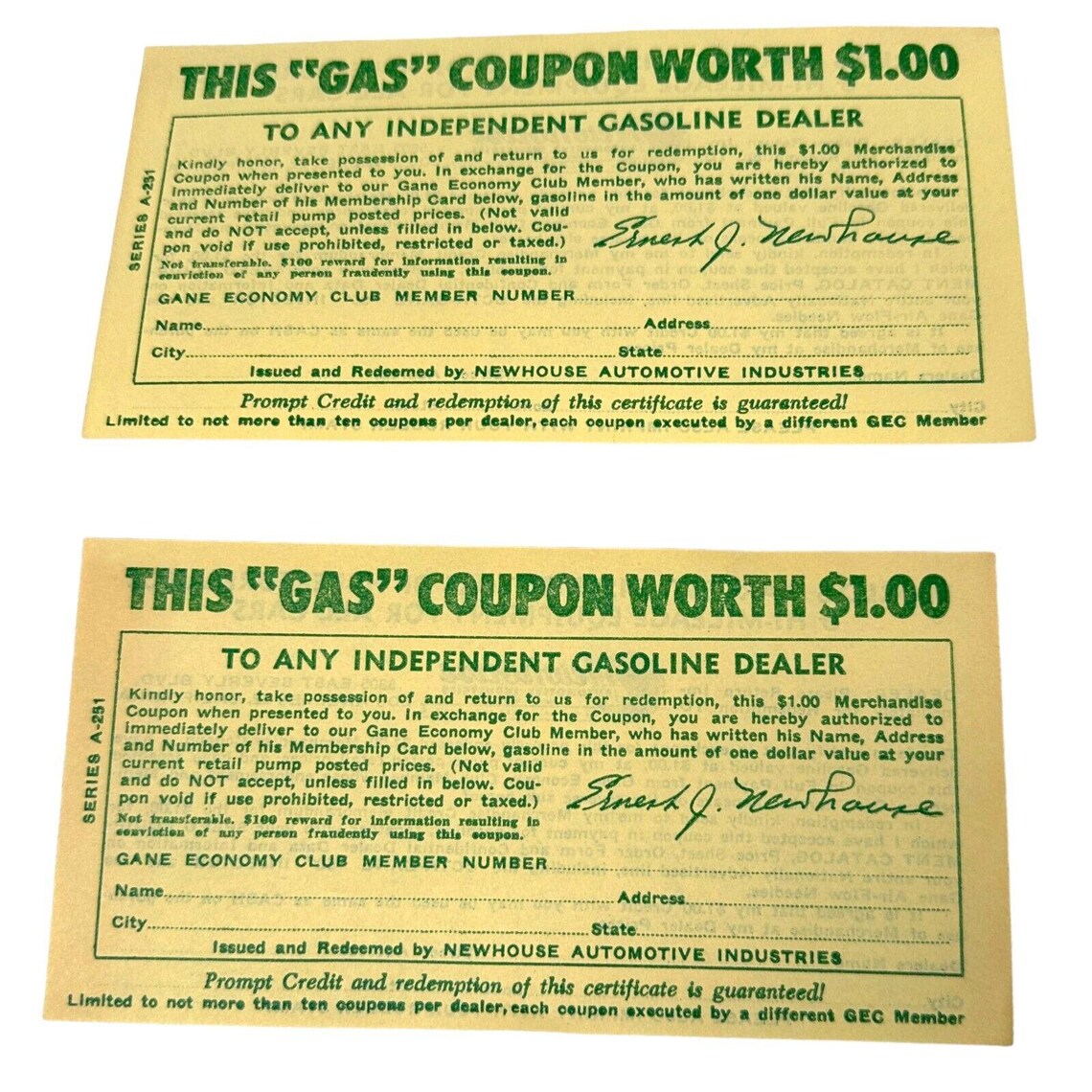 Vintage 1950s Automobile Pamphlet Gas Coupons Flyers and Ad Inserts Lot ...