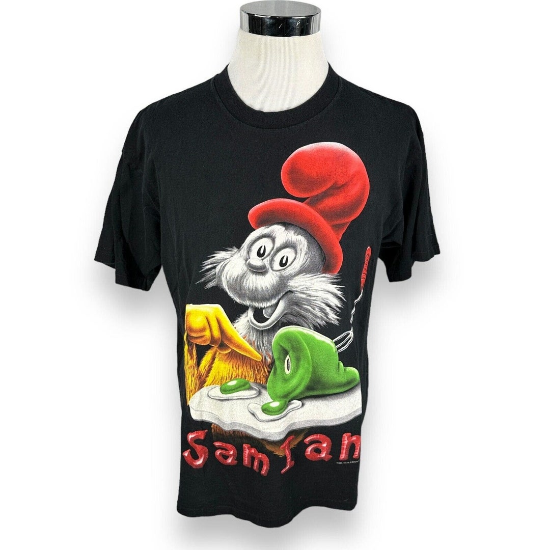 Vintage Dr Seuss Wear T-shirt Men's XL Sam I Am Black Graphics Cotton ...