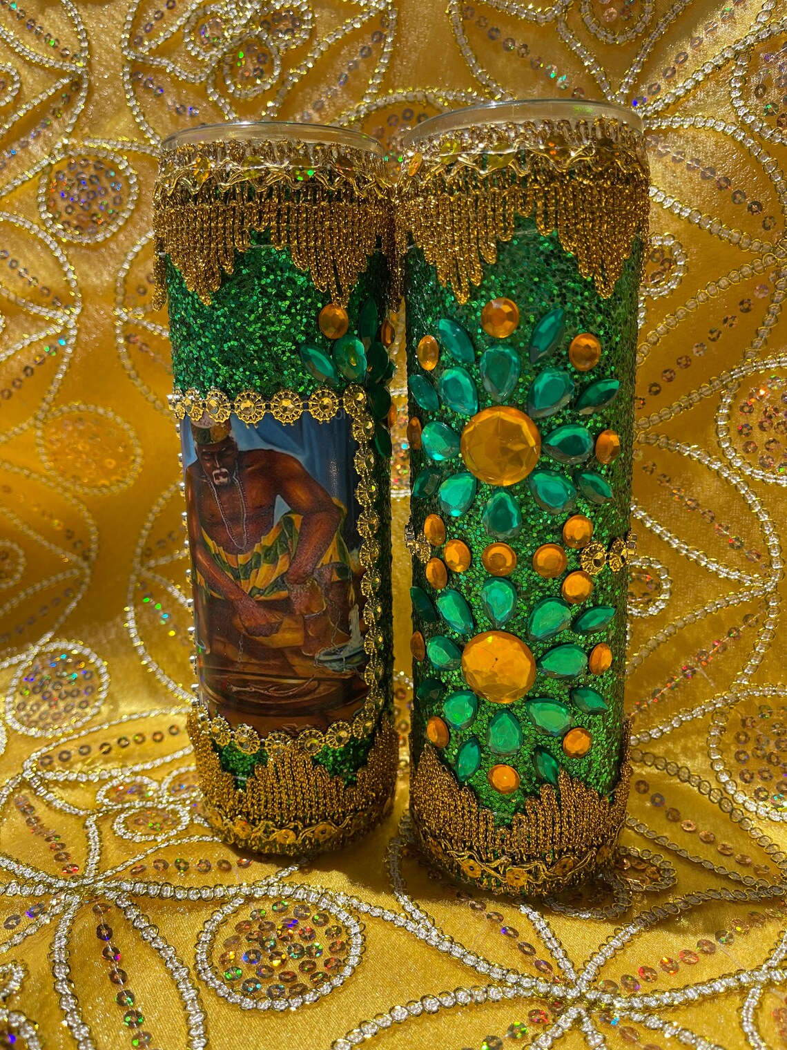 Handmade Candle With Beautiful Design for Orisha Orula/ Vela Echa a ...