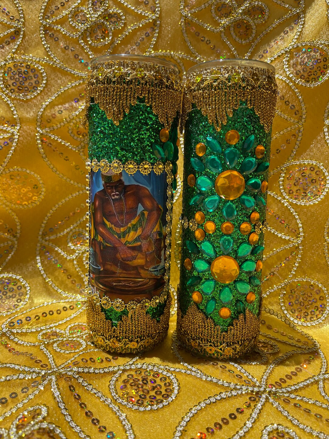 Handmade Candle With Beautiful Design for Orisha Orula/ Vela Echa a ...