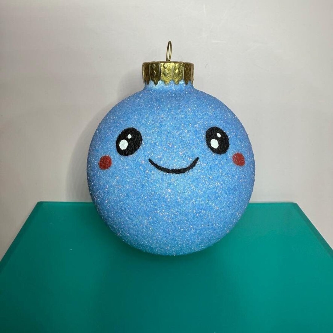 2.7 Kawaii Expression Ornament Light Blue for the Holidays and ...