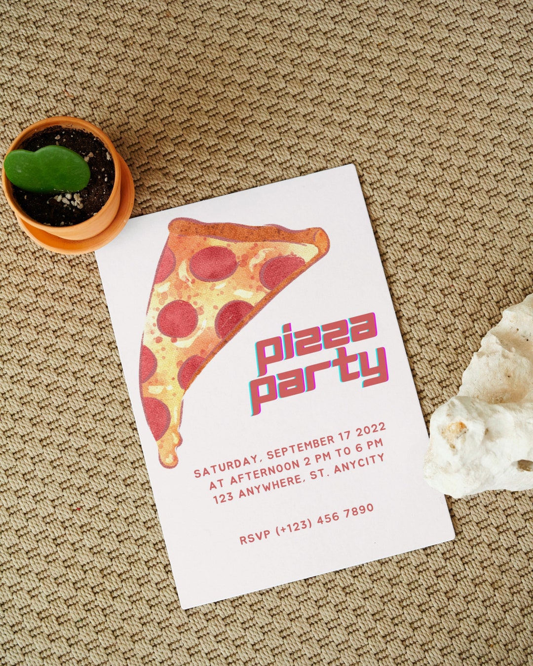 Pizza Party Invite, Boy or Girl Invitation, Birthday Invite, Gamer ...