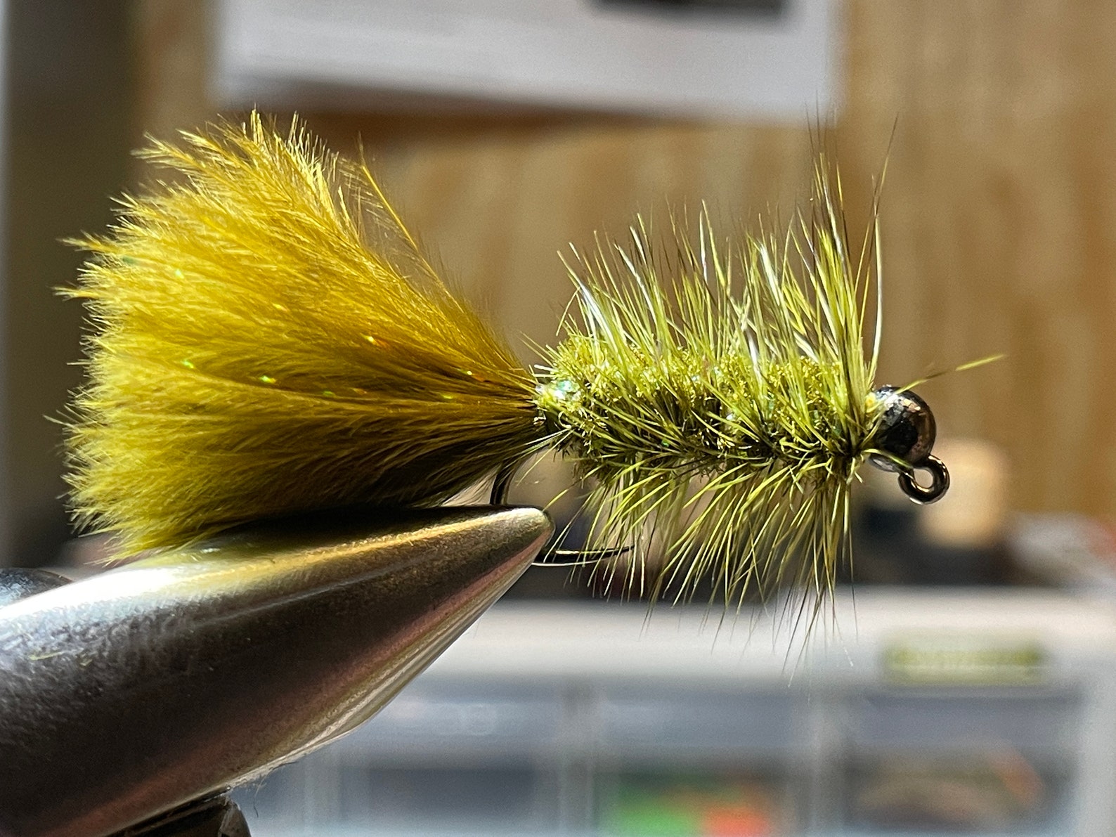 Olive Woolly Bugger Jig Size 12, 8, or 6 4 Pack barbless Jig Hooks ...