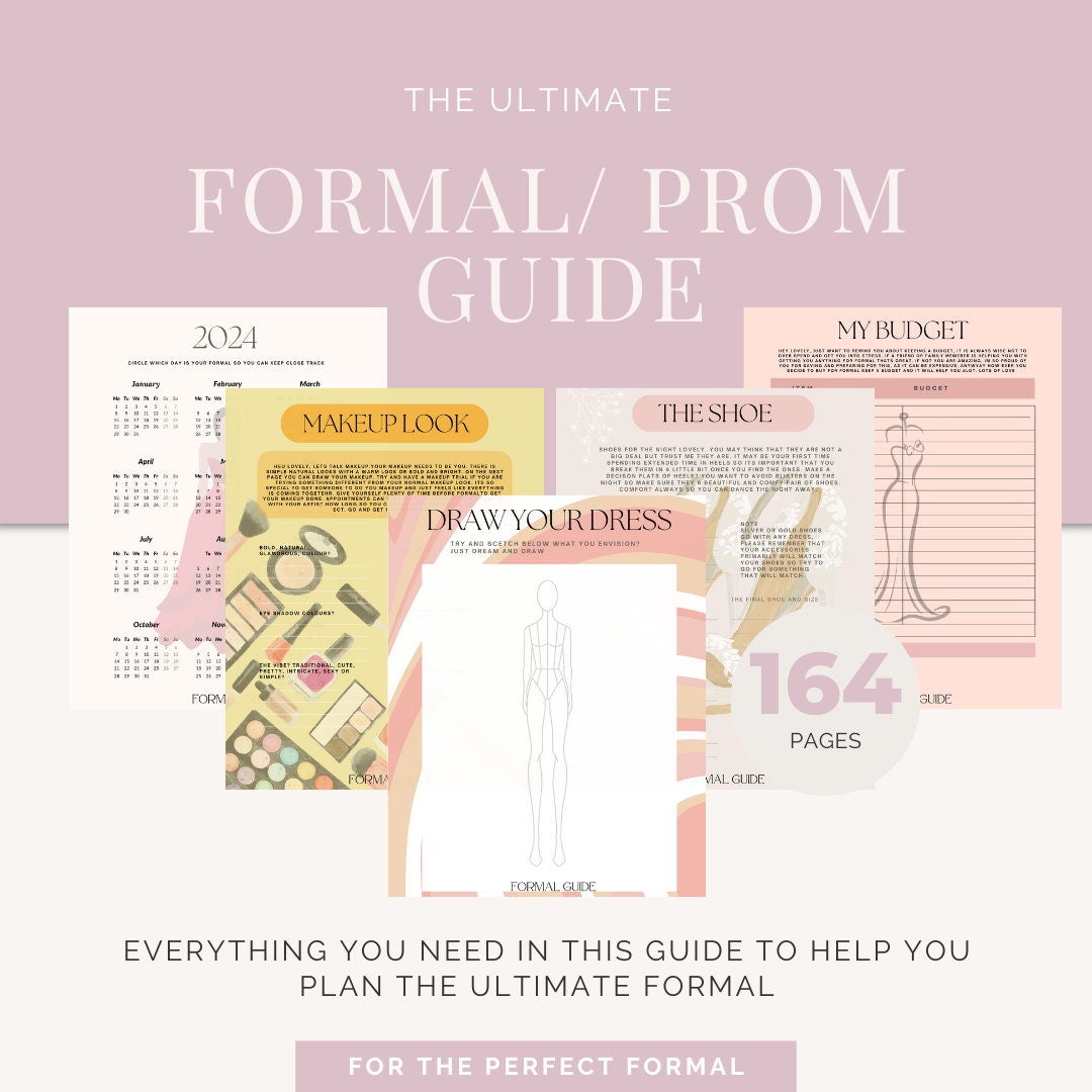 Formal| Prom Planner and Organiser, Gratitude Journal, Diary 2024 All ...