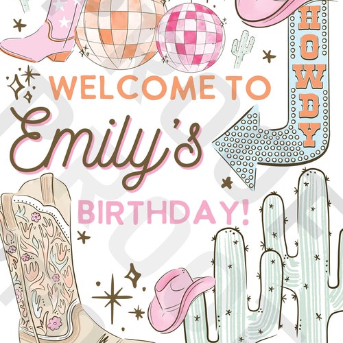 Disco Cowgirl Party Digital Download Sign - Etsy