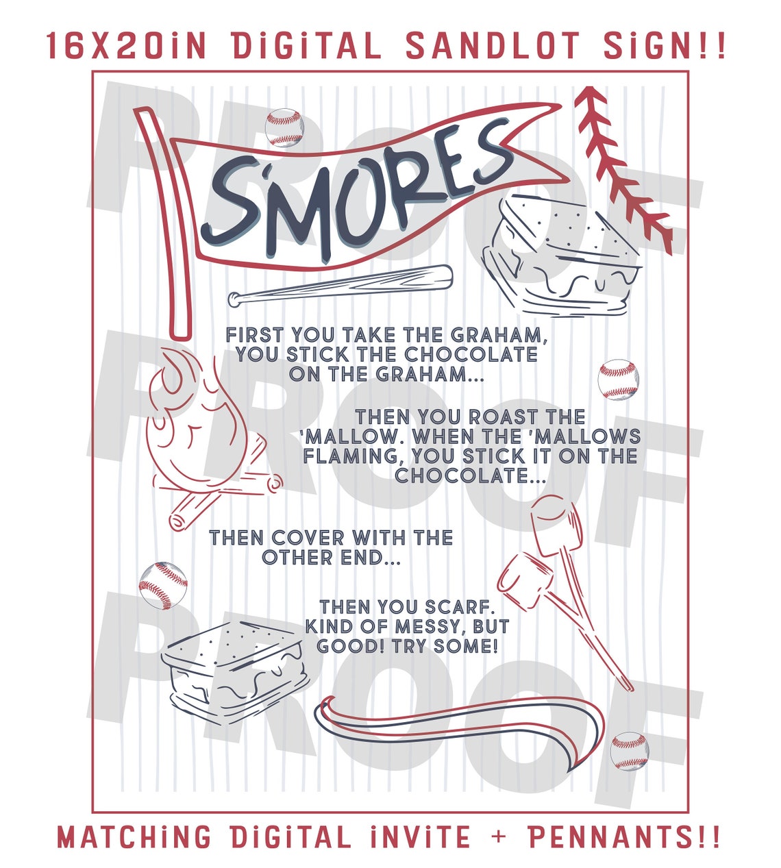 Digital Sandlot S'mores Sign - Etsy