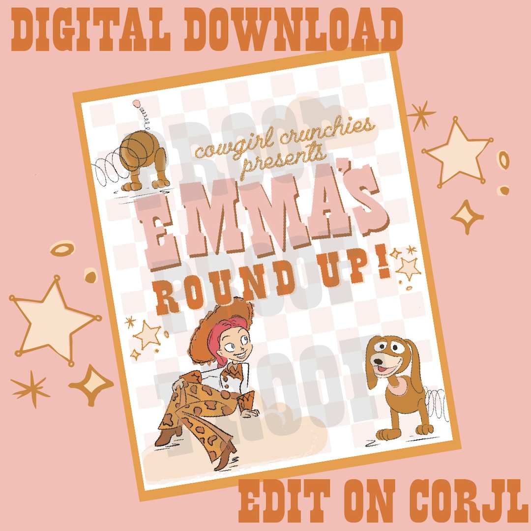 Roundup Birthday Party Cowgirl Crunchies Presents Sign Digital Download ...