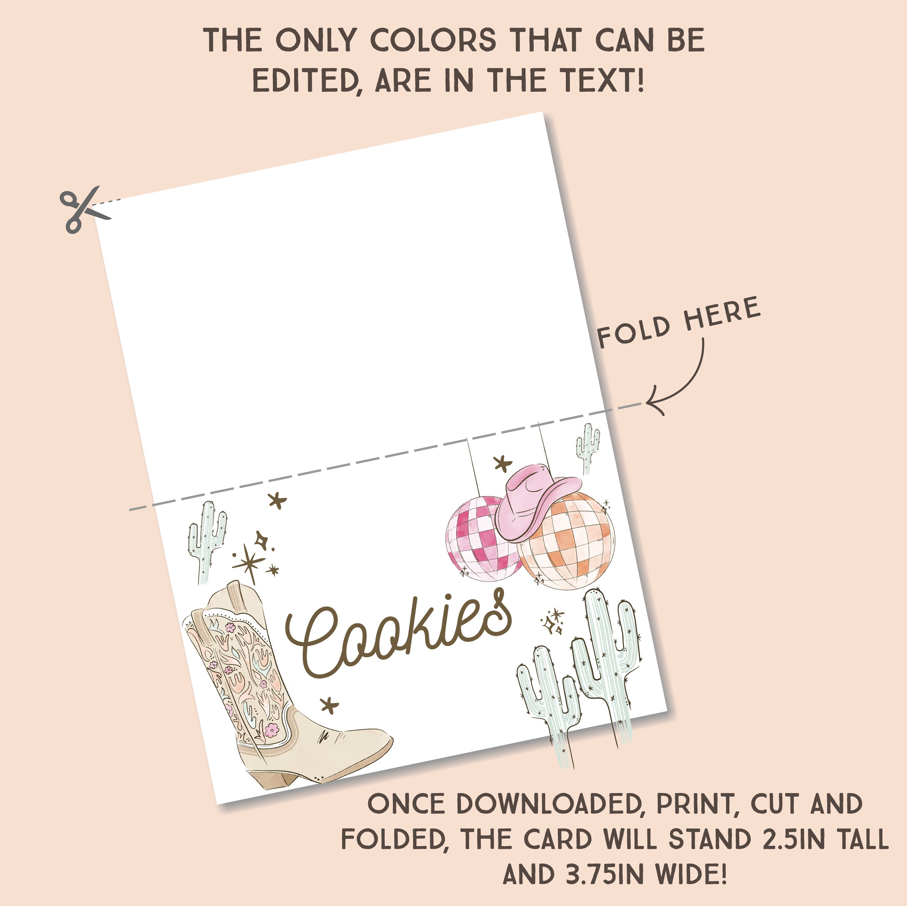 Disco Cowgirl Digital Download File for Folding Food Tents - Etsy