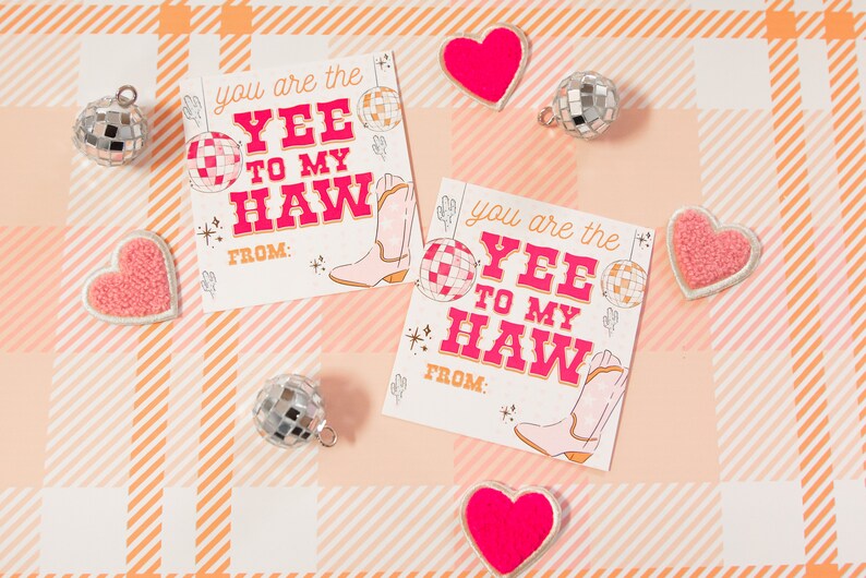 Disco Cowgirl Yee Haw Valentine Card Digital Download - Etsy