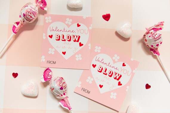Blow Pop Valentine Cards