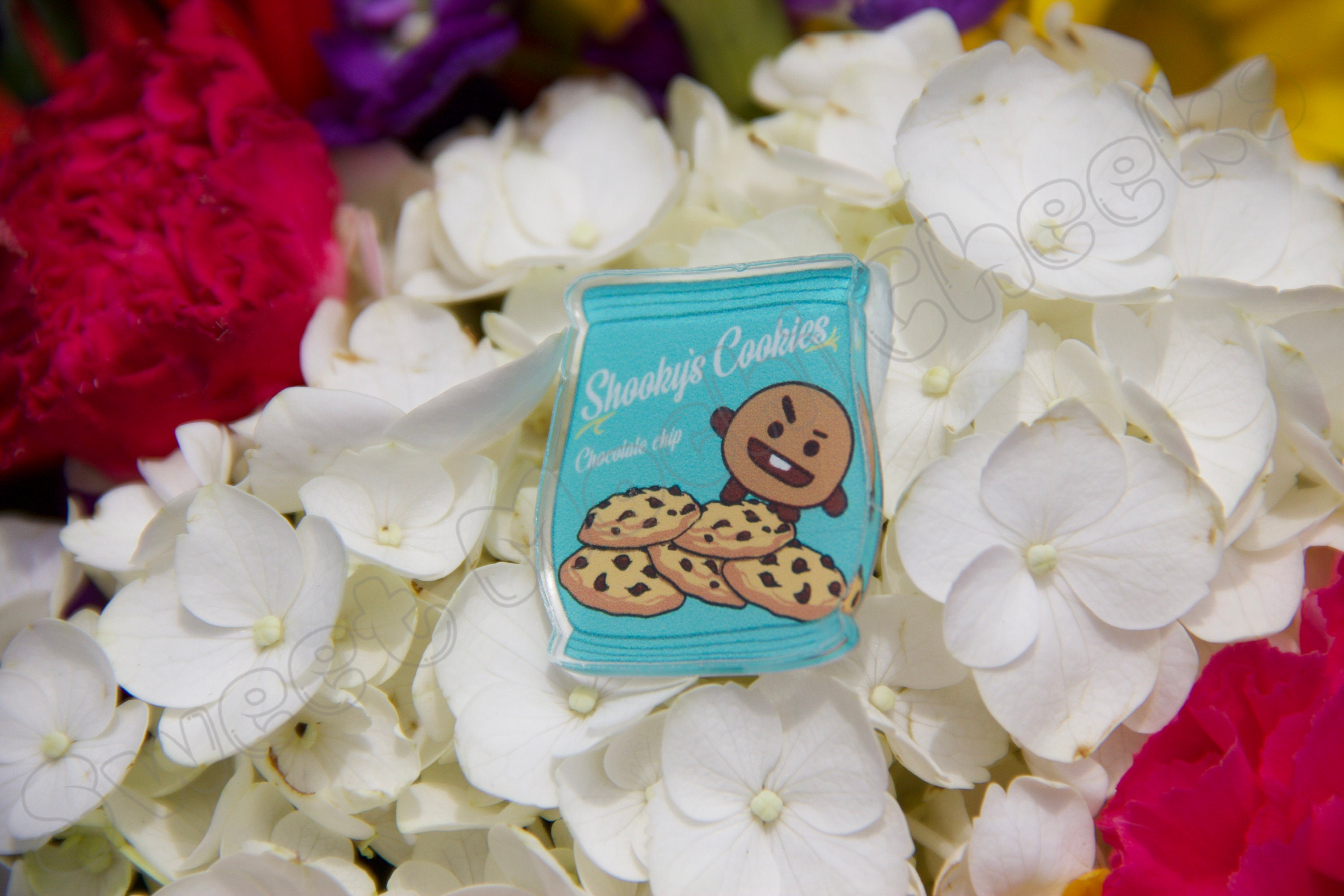 BT21 Shooky Chocolate Chip Cookies Acrylic Pin - BTS Snack Series - Etsy
